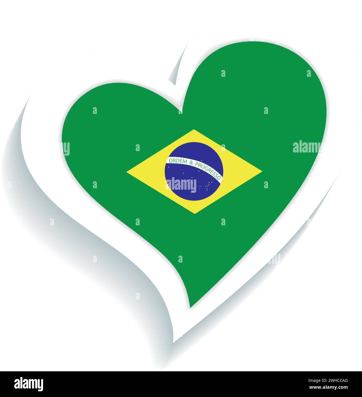 Isolated heart shape with the flag of Brazil Vector Stock Vector Image ...