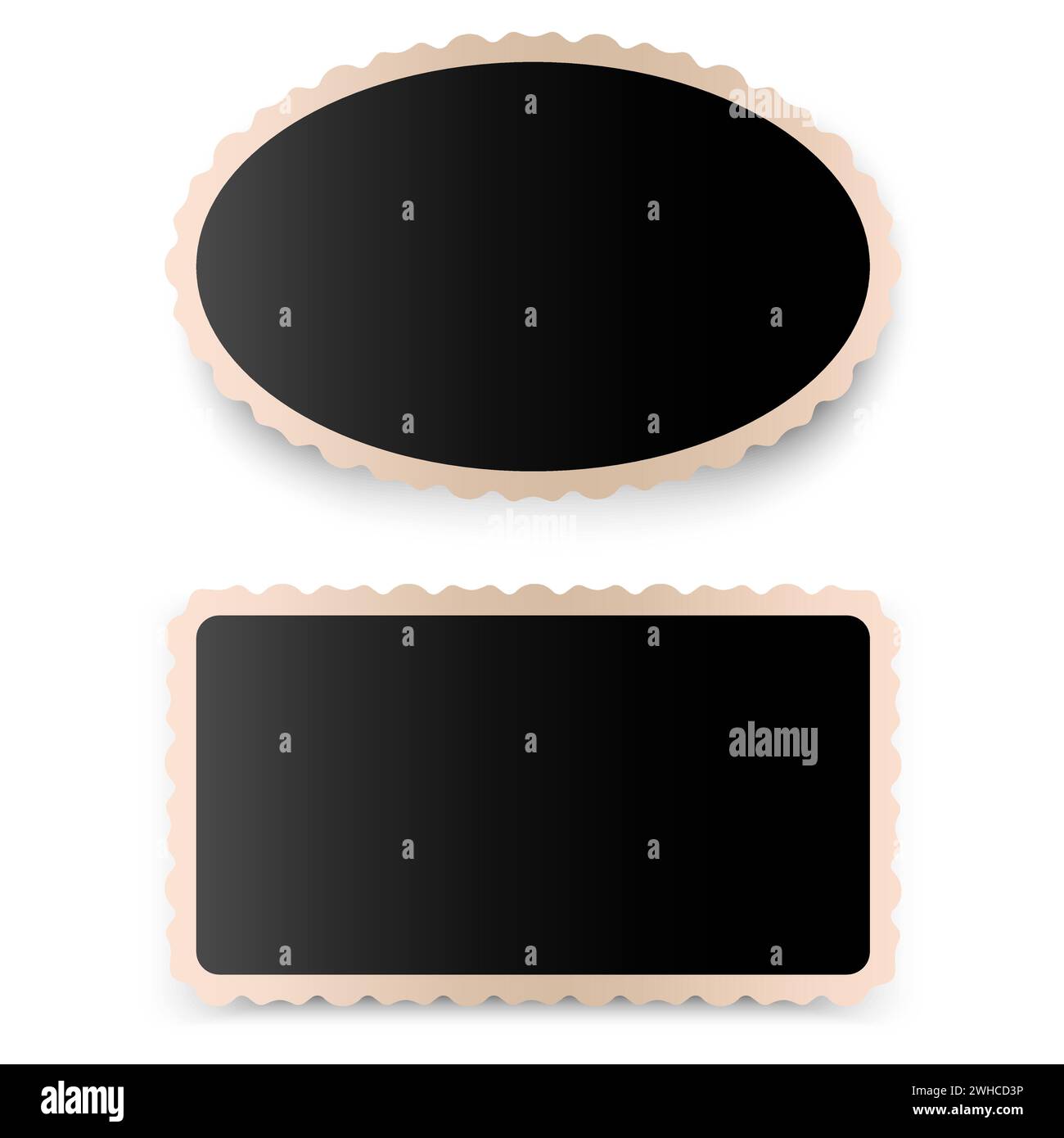 Vintage photo frame. Retro old paper picture frame template. EPS 10 ...