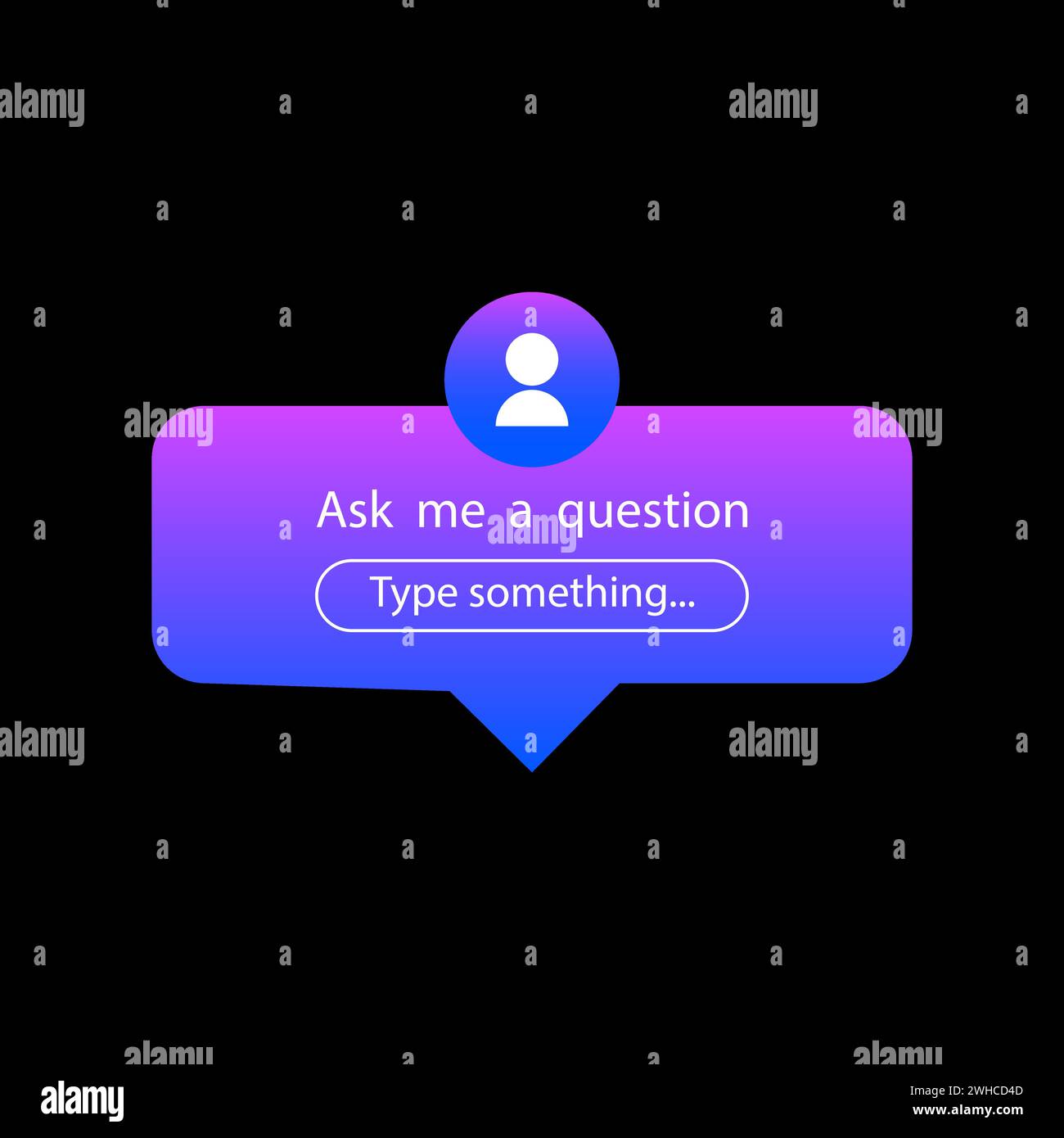 Ask me question social media sticker. Template icon, user interface ...
