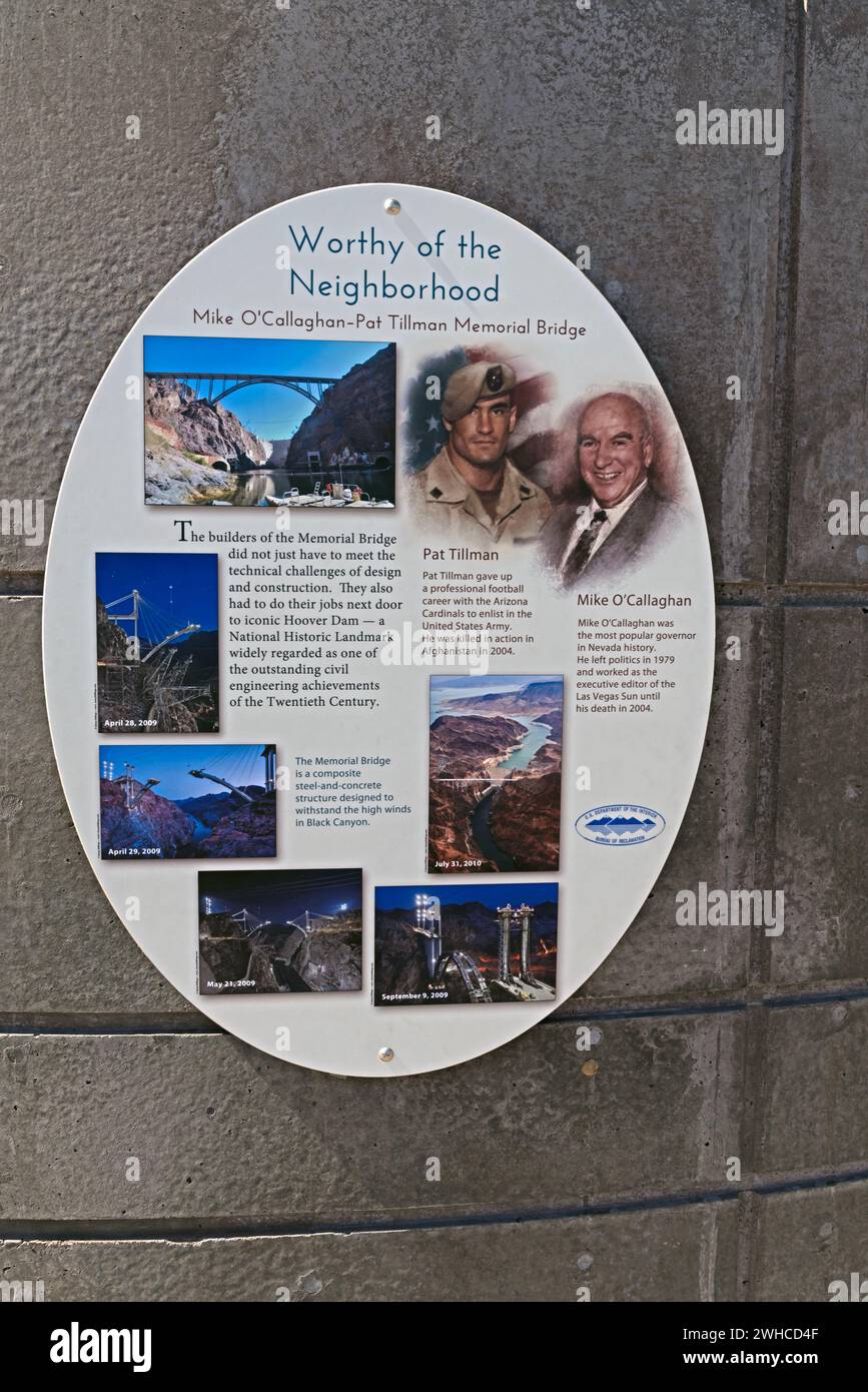 Information plaque about Hoover Dam , Nevada and Arizona, USA Stock ...