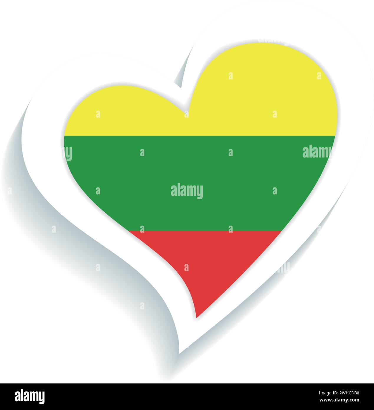 Isolated heart shape with the flag of Lithuania Vector Stock Vector ...