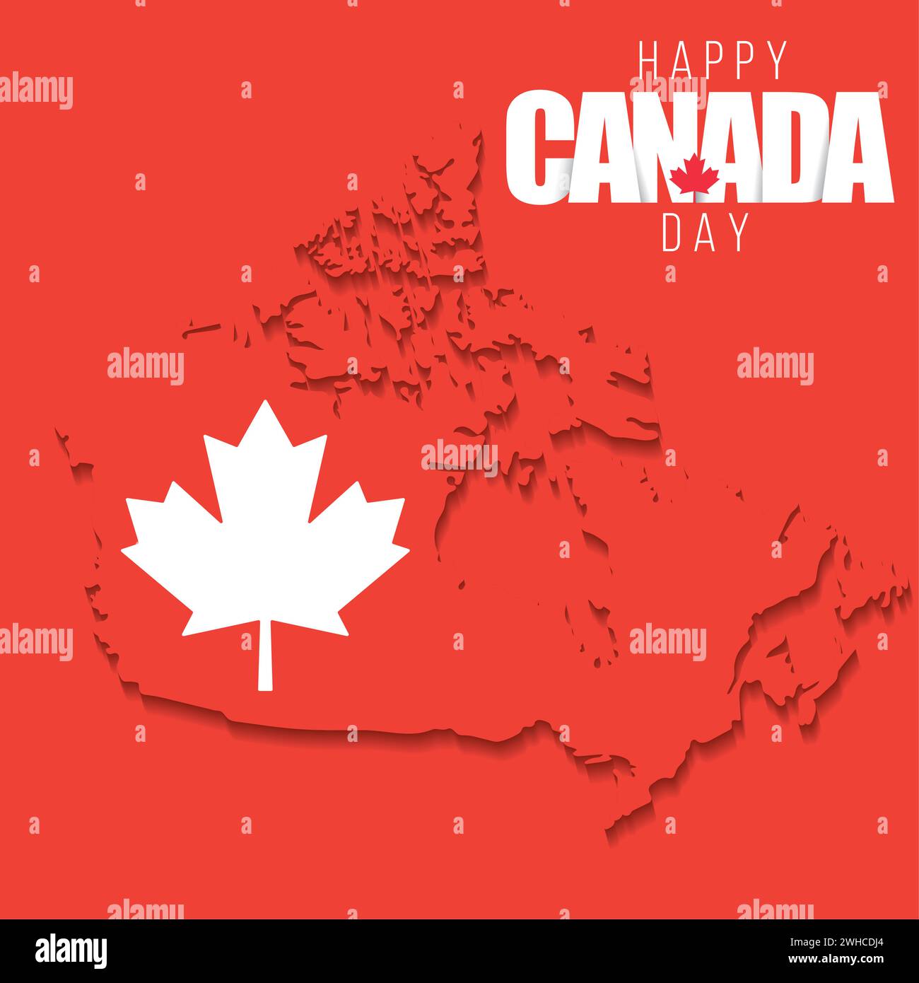 Colored canada day template with map of Canada Vector Stock Vector ...