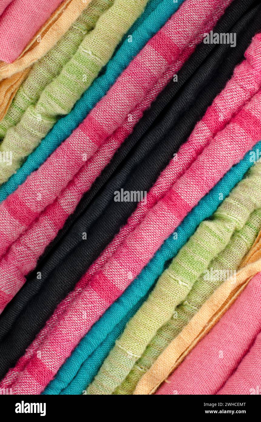 Multi color fabric texture samples Stock Photo - Alamy