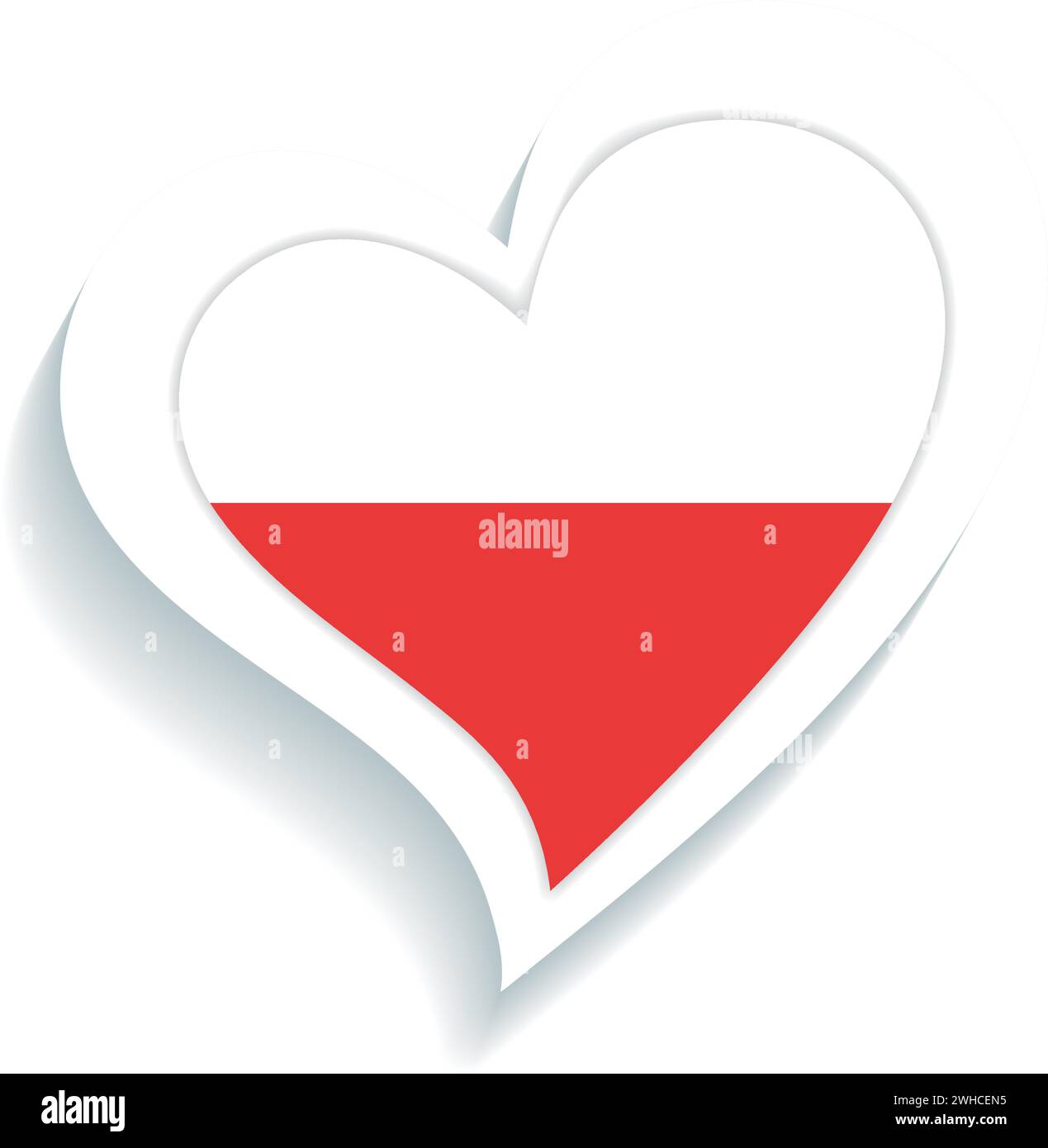 Isolated heart shape with the flag of Poland Vector Stock Vector Image ...