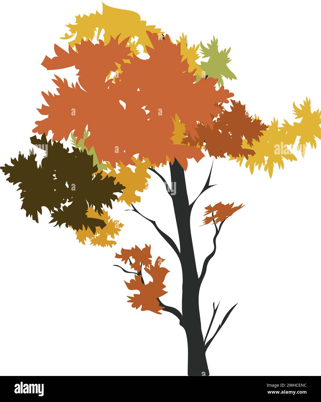 Autumn gold colored tree Stock Vector Images - Alamy