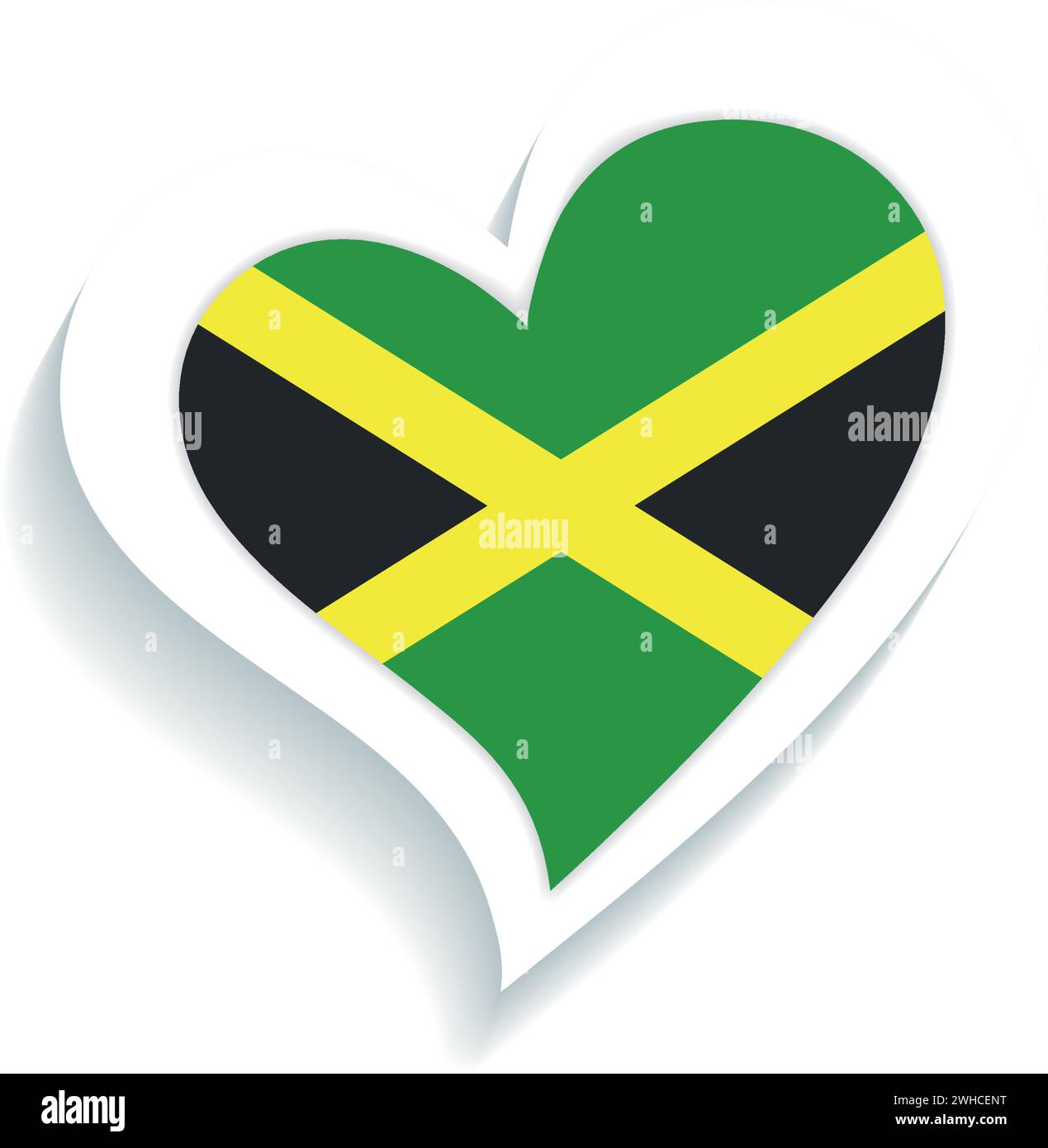 Isolated heart shape with the flag of jamaica Vector Stock Vector Image ...