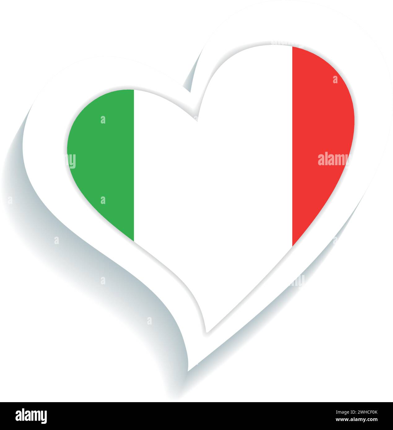 Isolated heart shape with the flag of Italy Vector Stock Vector Image ...
