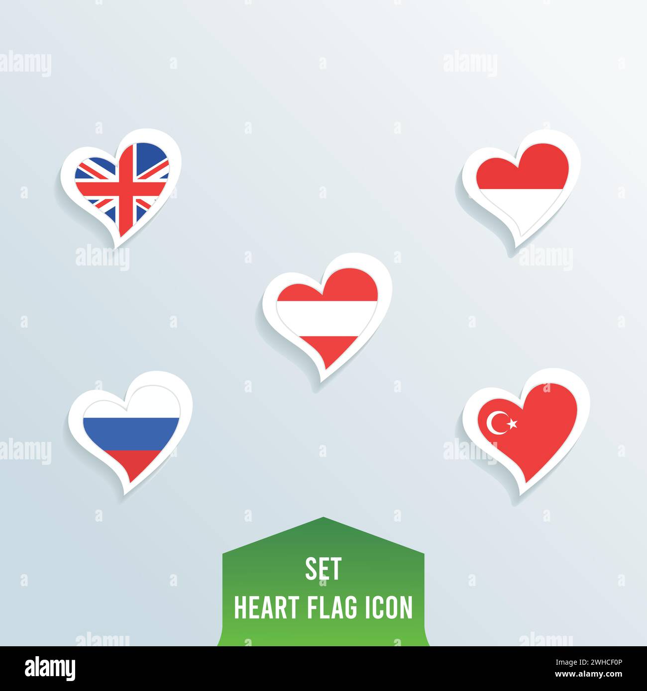 Set of different flags on heart shapes Vector Stock Vector Image & Art ...