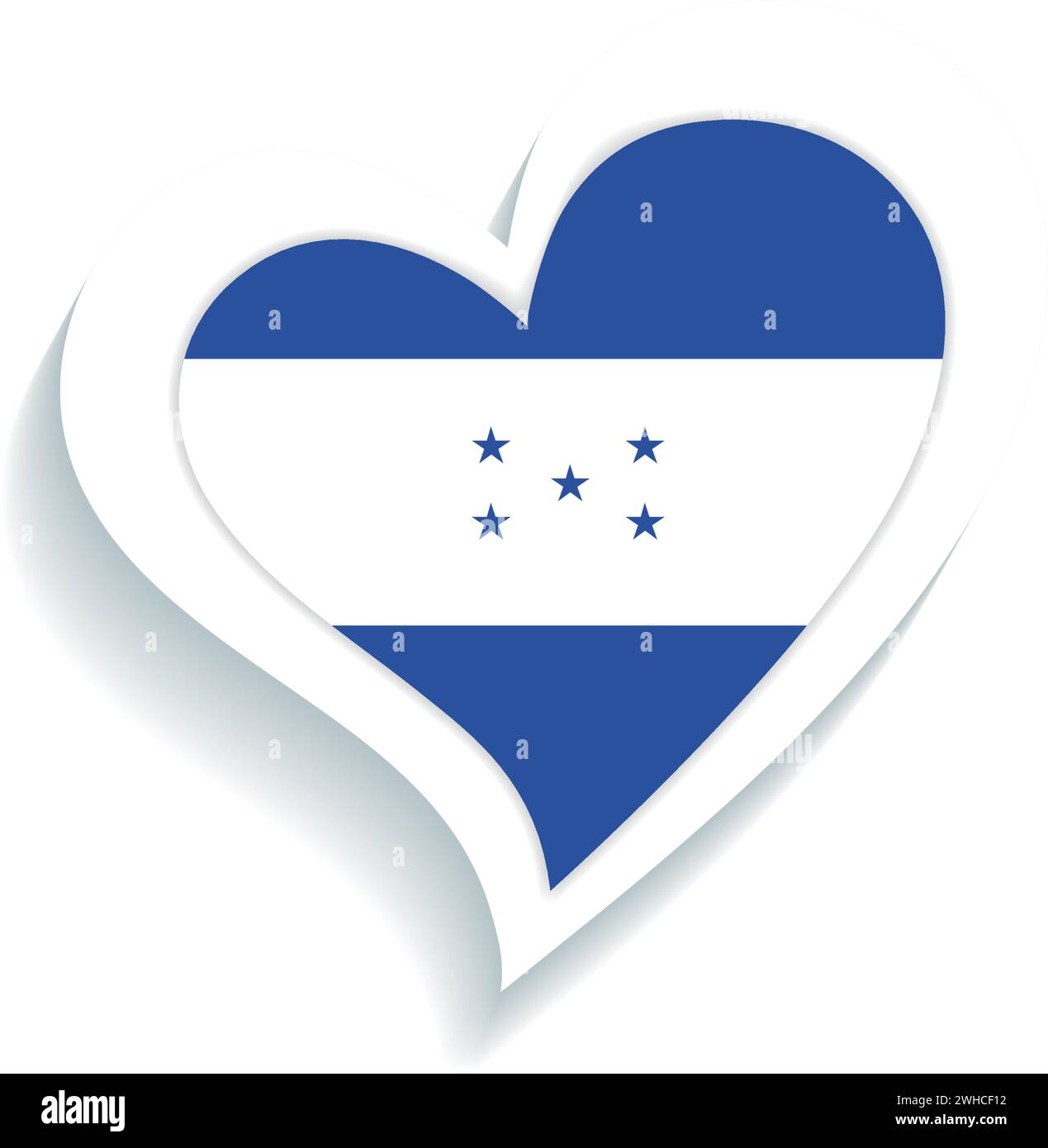Isolated heart shape with the flag of Honduras Vector Stock Vector ...