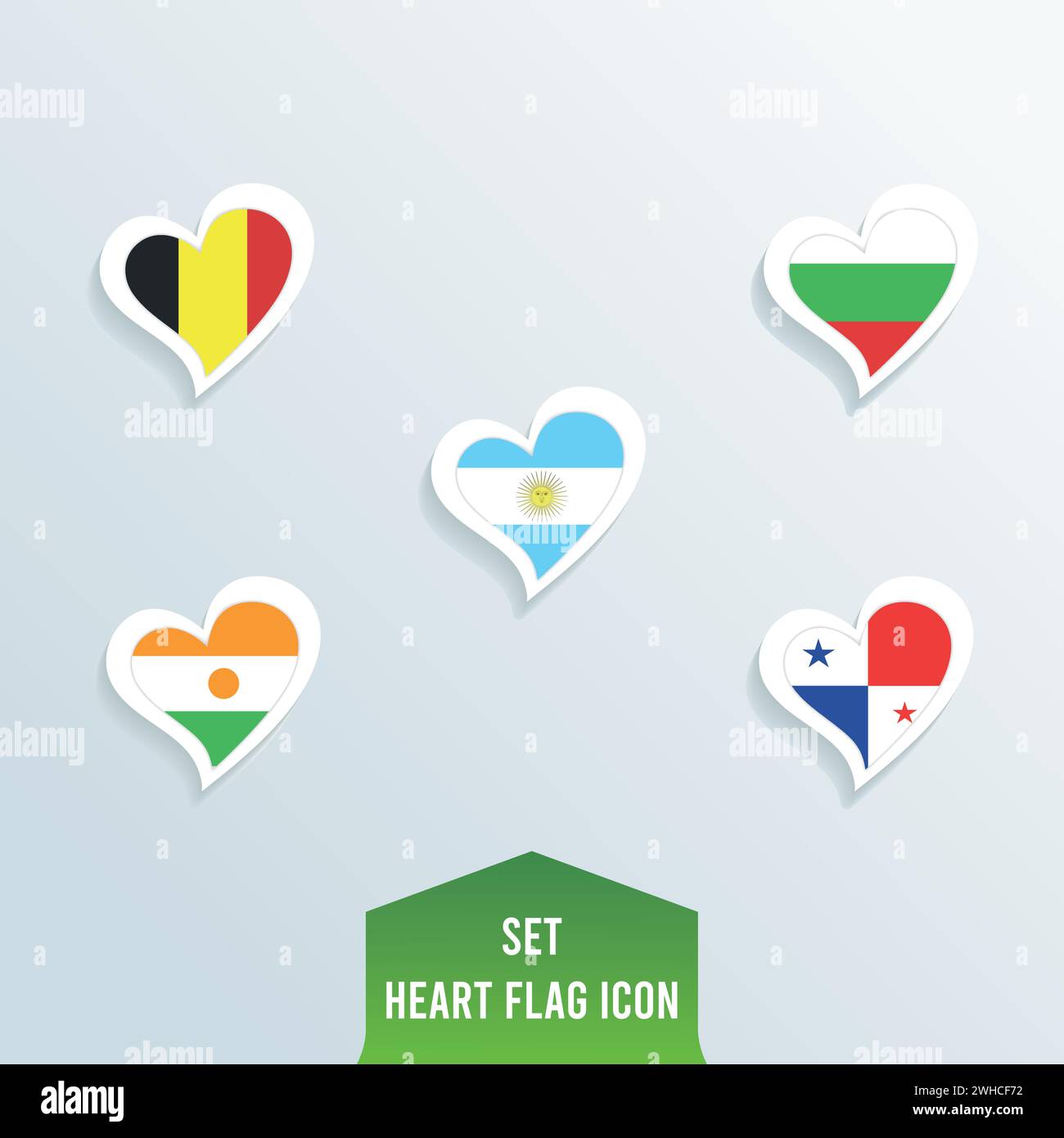 Set of different flags on heart shapes Vector Stock Vector Image & Art ...