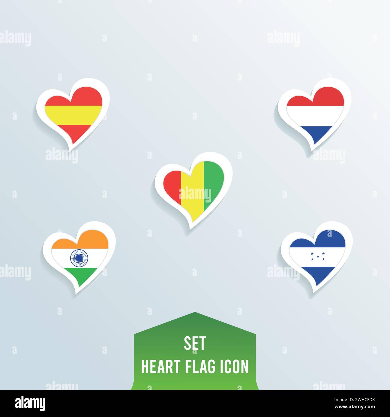 Set of different flags on heart shapes Vector Stock Vector Image & Art ...
