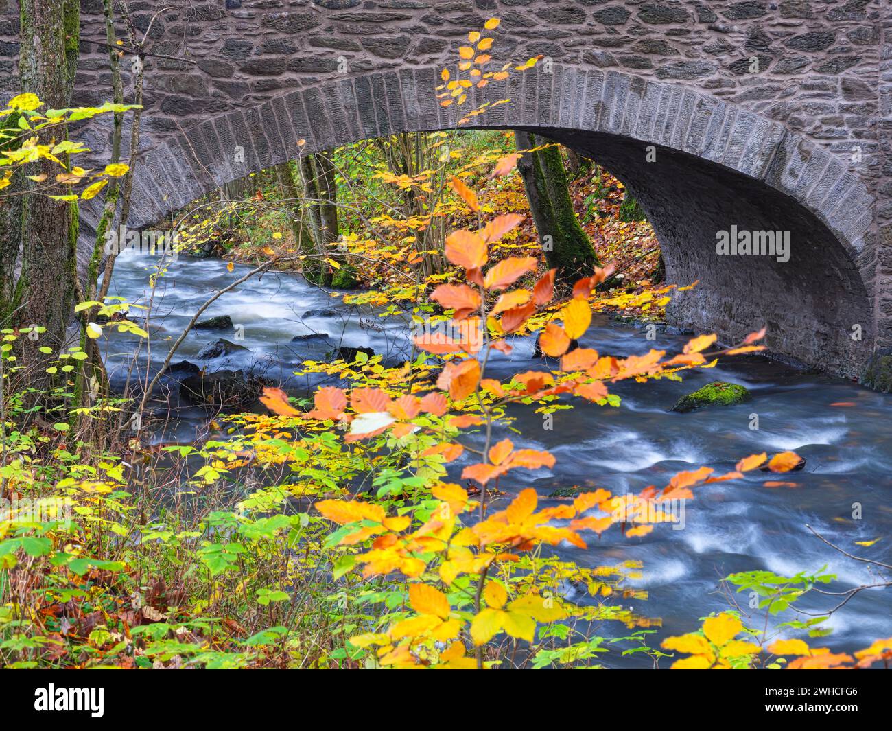 Old stone bridge over the aubach river hi-res stock photography and ...