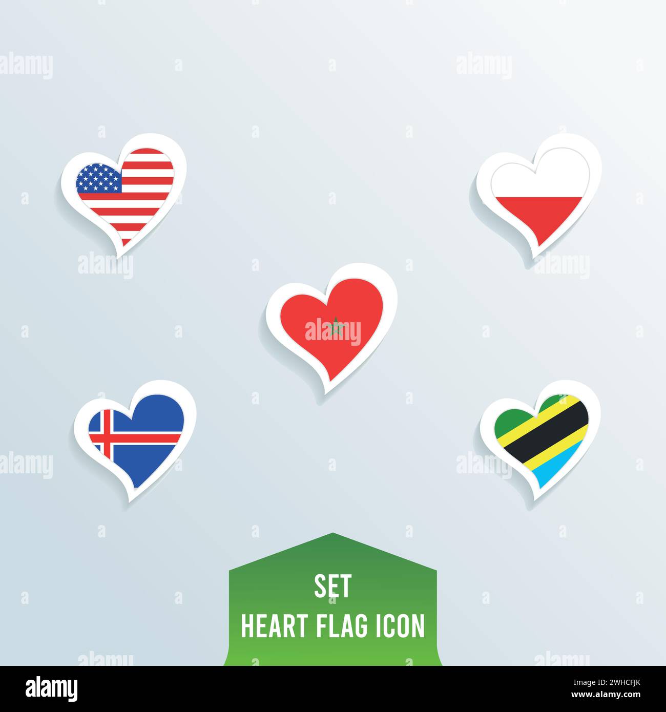 Set of different flags on heart shapes Vector Stock Vector Image & Art ...