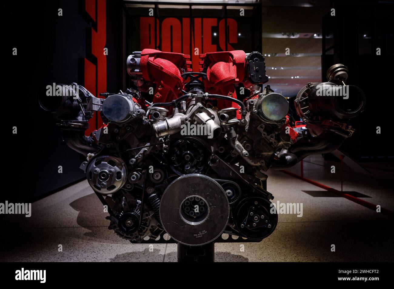 Ferrari Engine - rear view photographed at the press view for "Ferrari ...