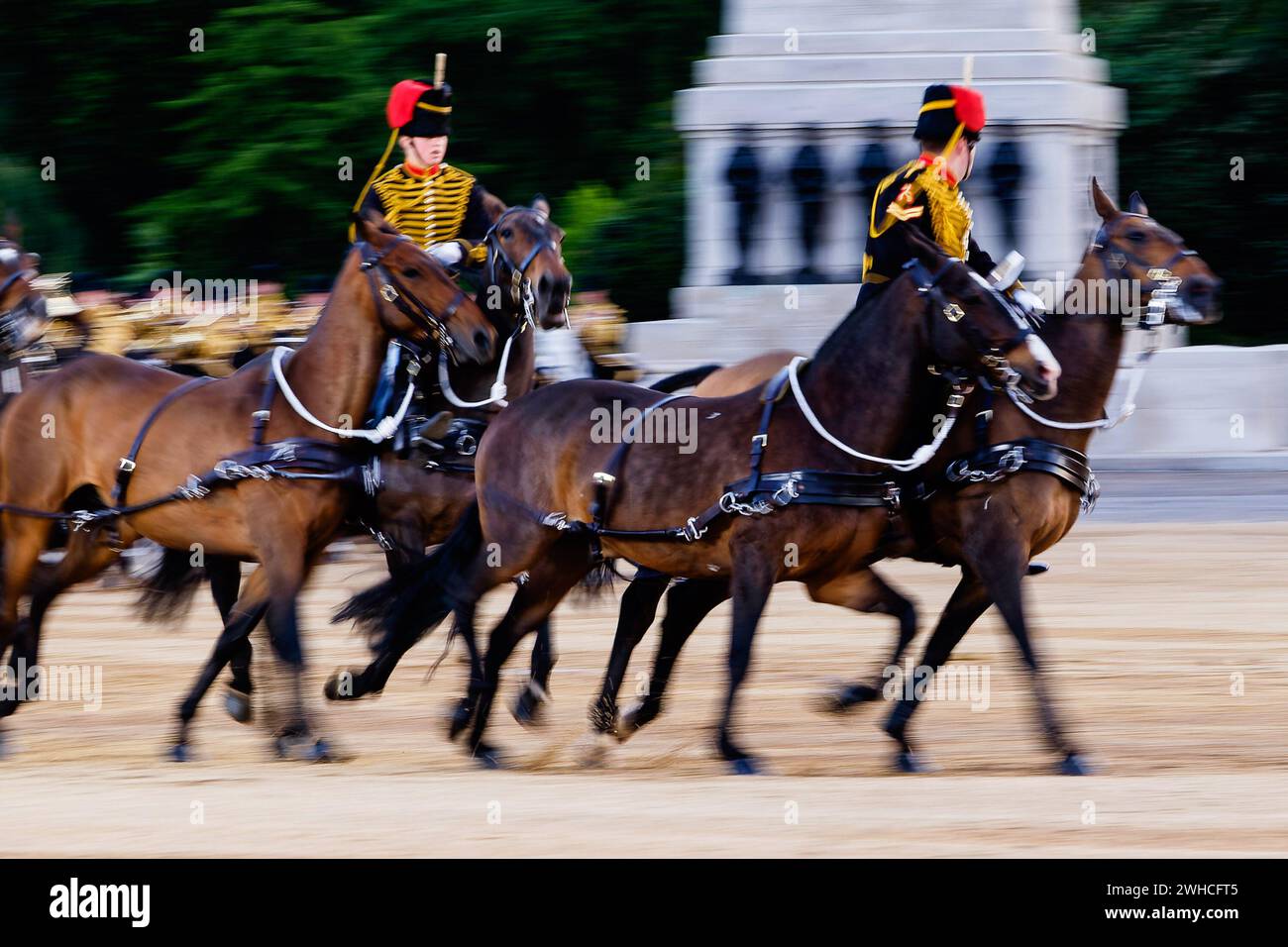 Gun carriage display photographed during the Household Division Beating ...