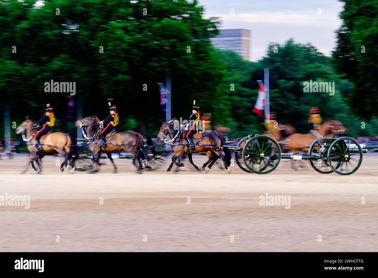 Gun carriage display photographed during the Household Division Beating ...
