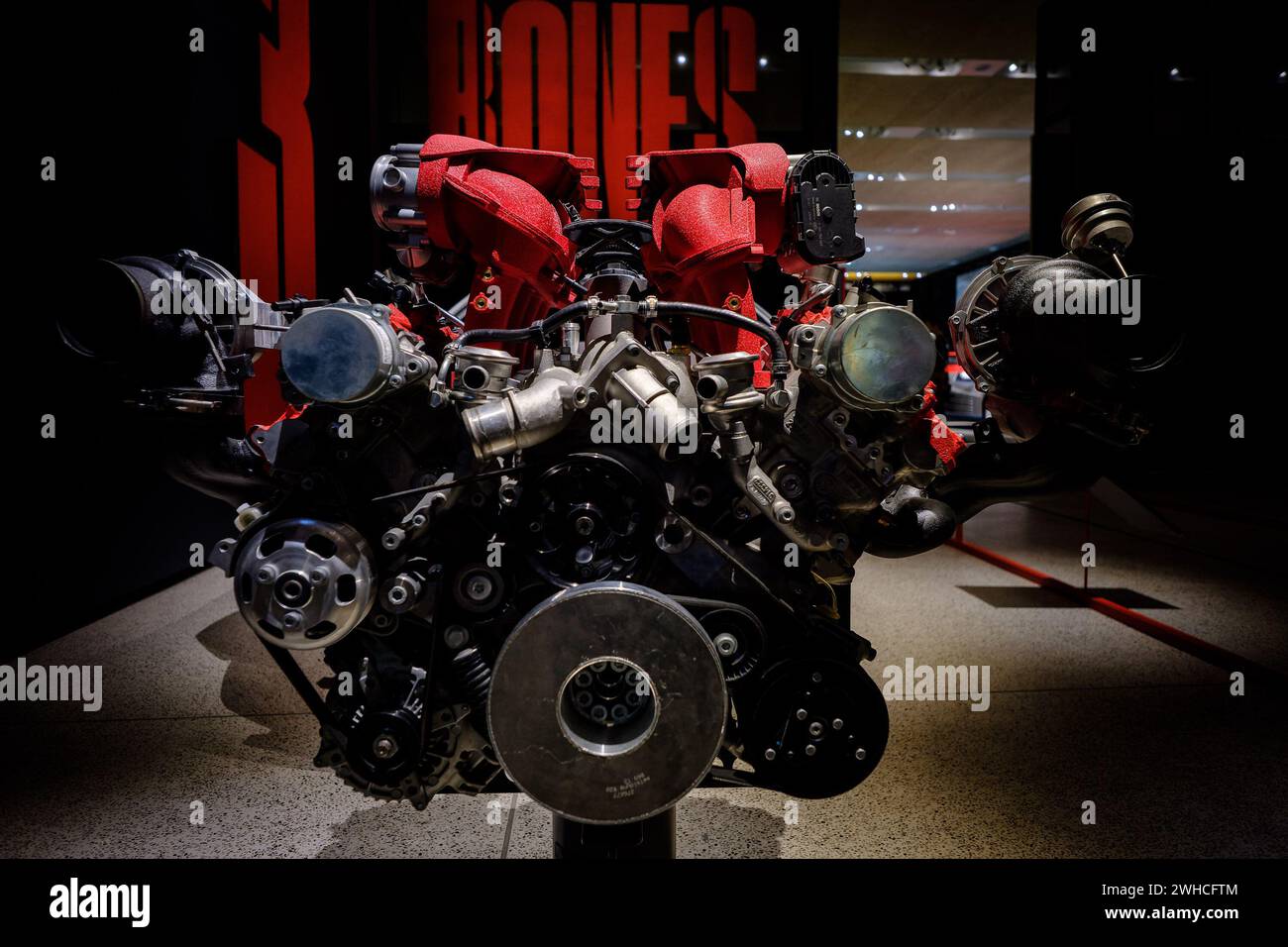 Ferrari Engine photographed at the press view for "Ferrari: Under the ...