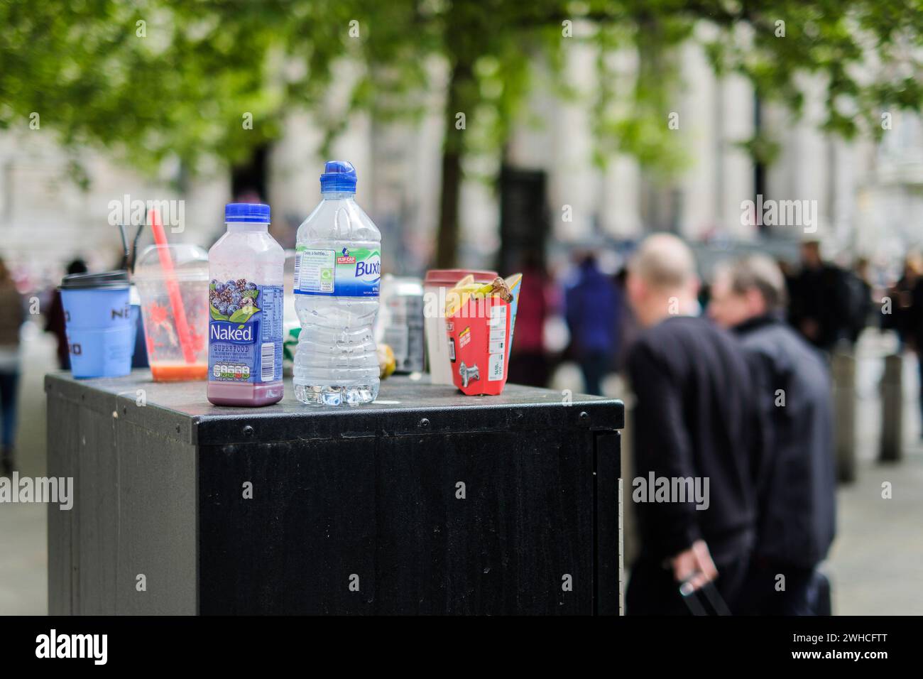 Fast food waste left on the street near to St Pauls Cathedral, London ...