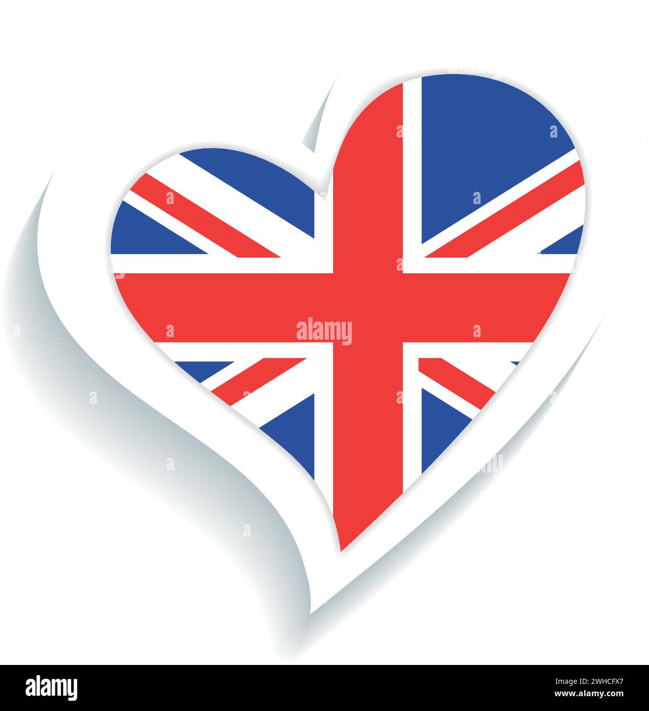 Isolated heart shape with the flag of The United Kingdom Vector Stock ...