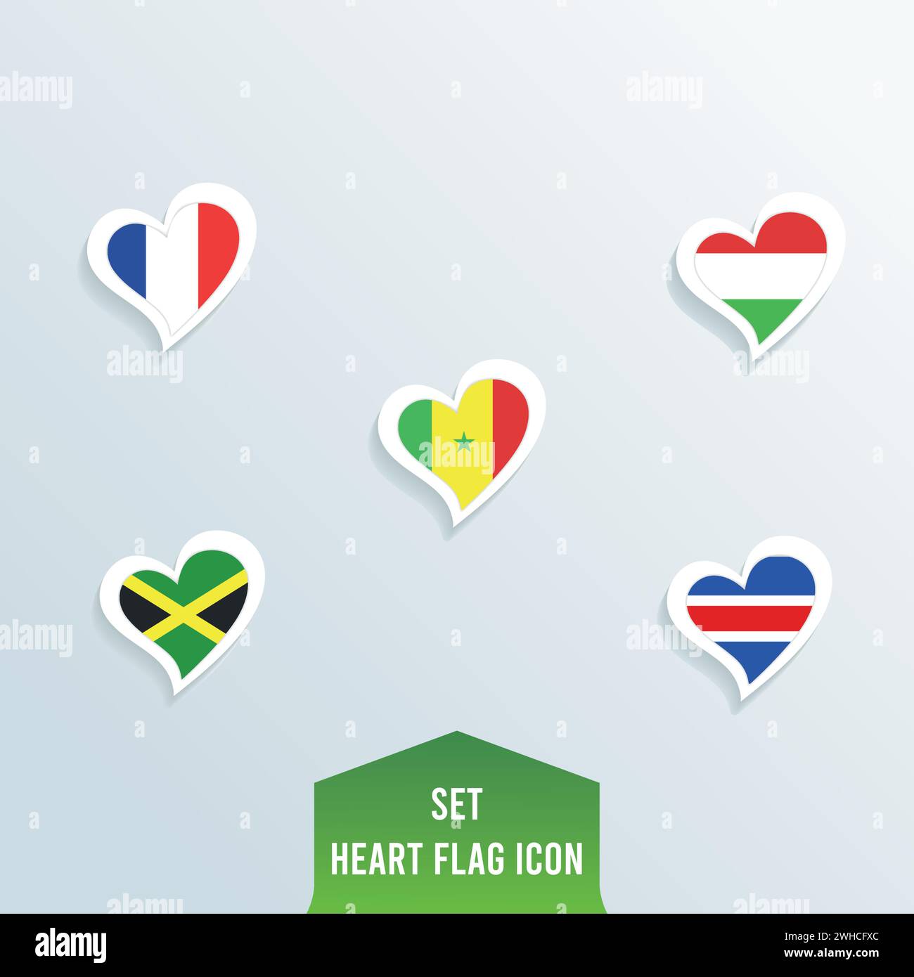 Set of different flags on heart shapes Vector Stock Vector Image & Art ...