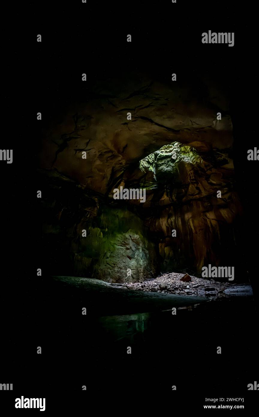 looking up towards a sink hole in an underground cave Stock Photo - Alamy