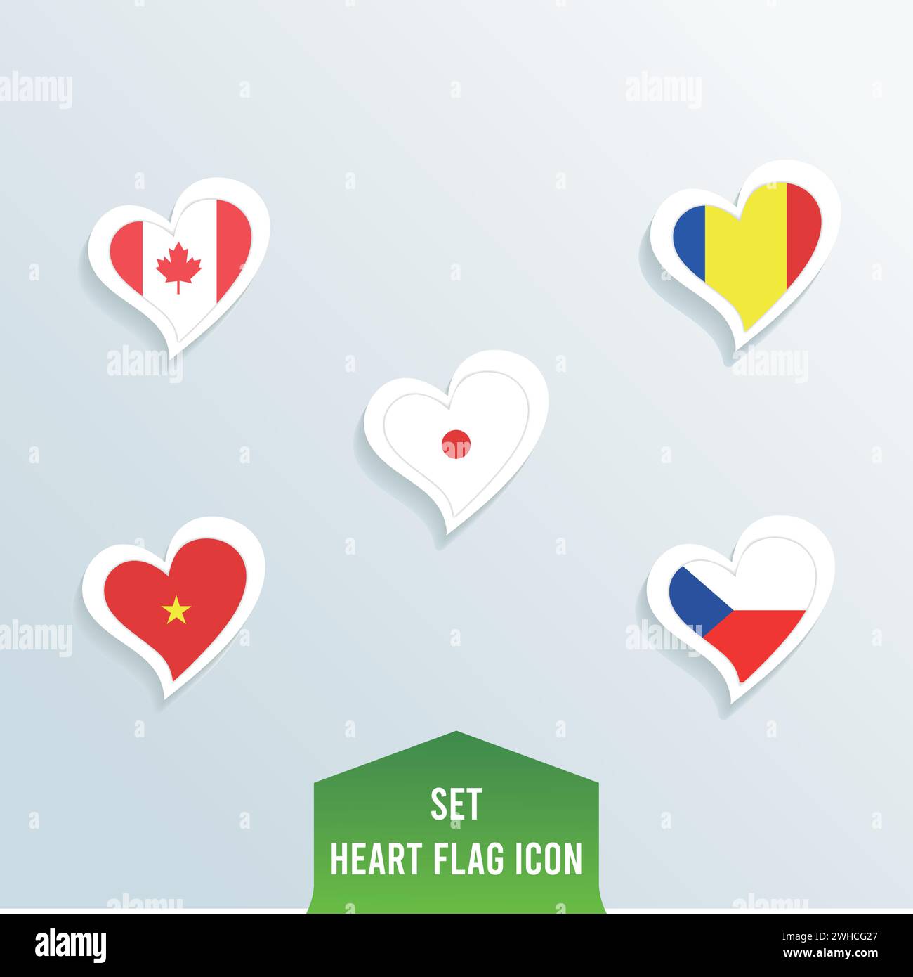 Set of different flags on heart shapes Vector Stock Vector Image & Art ...