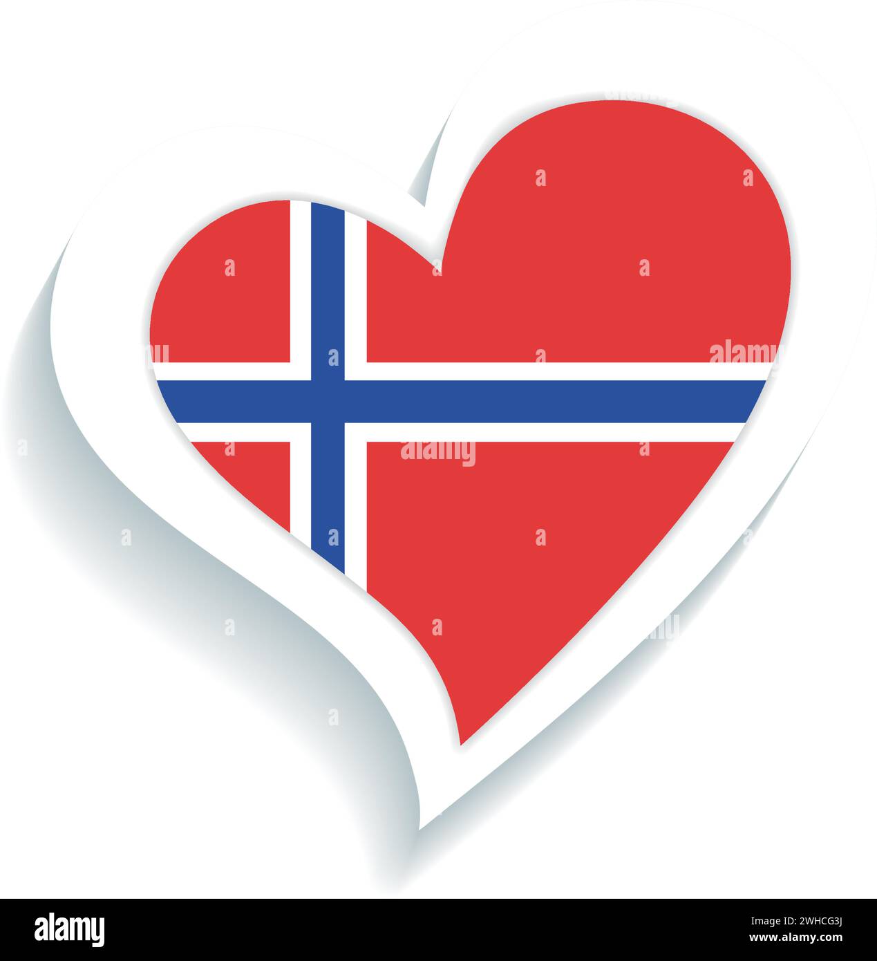 Isolated heart shape with the flag of Norway Vector Stock Vector Image ...