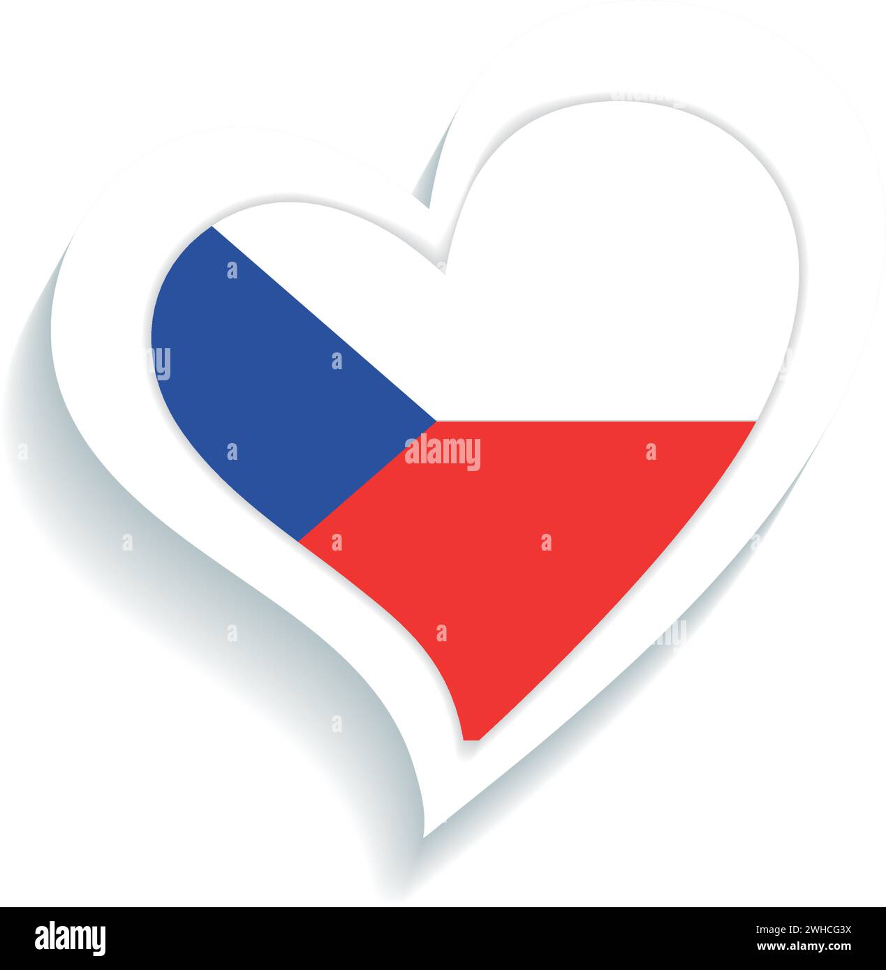 Isolated heart shape with the flag of Czech republic Vector Stock ...