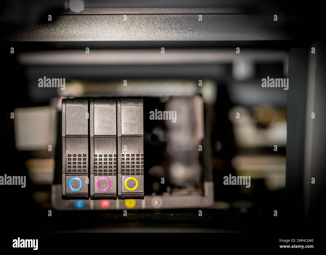Generic printer ink cartridge being replaced Stock Photo - Alamy
