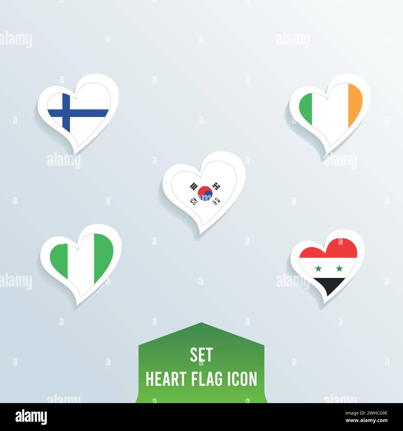 Set of different flags on heart shapes Vector Stock Vector Image & Art ...