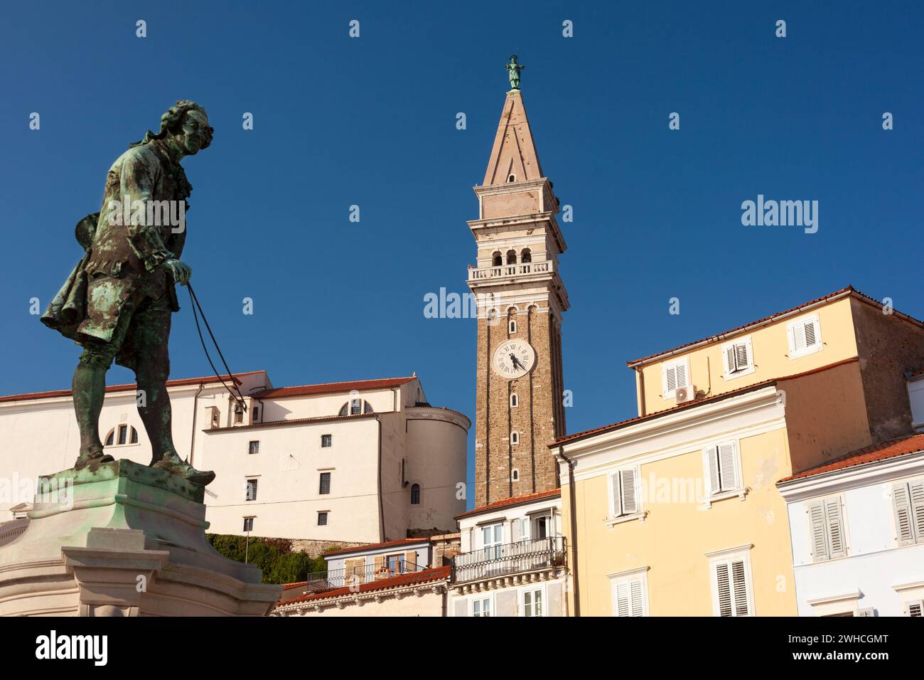 Statue of renowned violinist Giuseppe Tartini set against picturesque ...