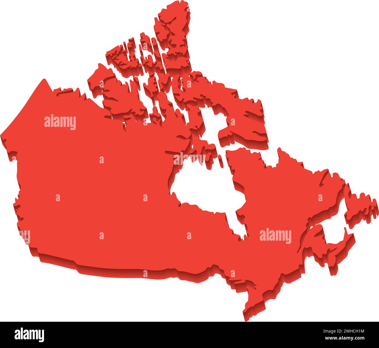 Isolated red map of Canada Vector Stock Vector Image & Art - Alamy