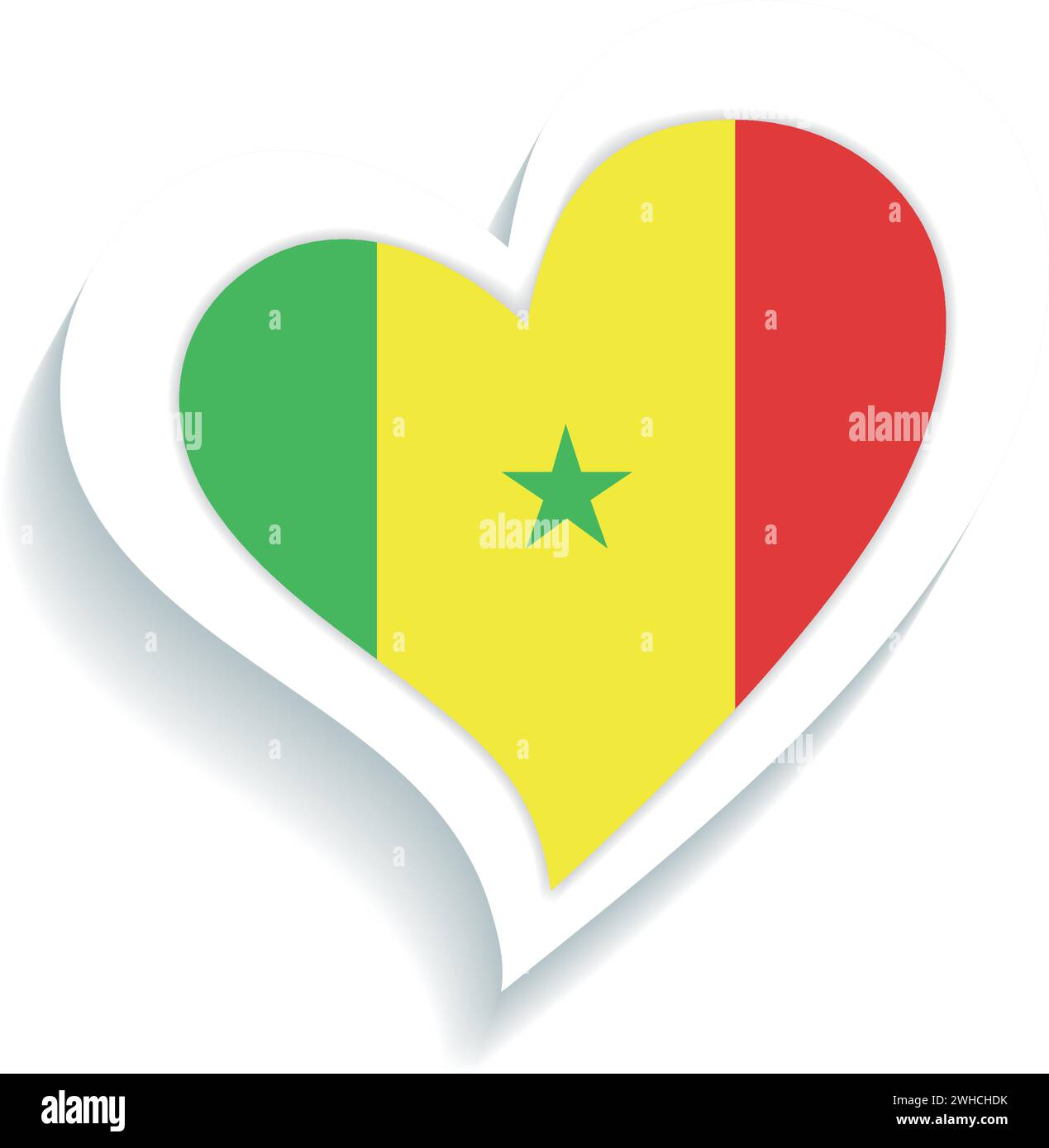 Isolated heart shape with the flag of Senegal Vector Stock Vector Image ...