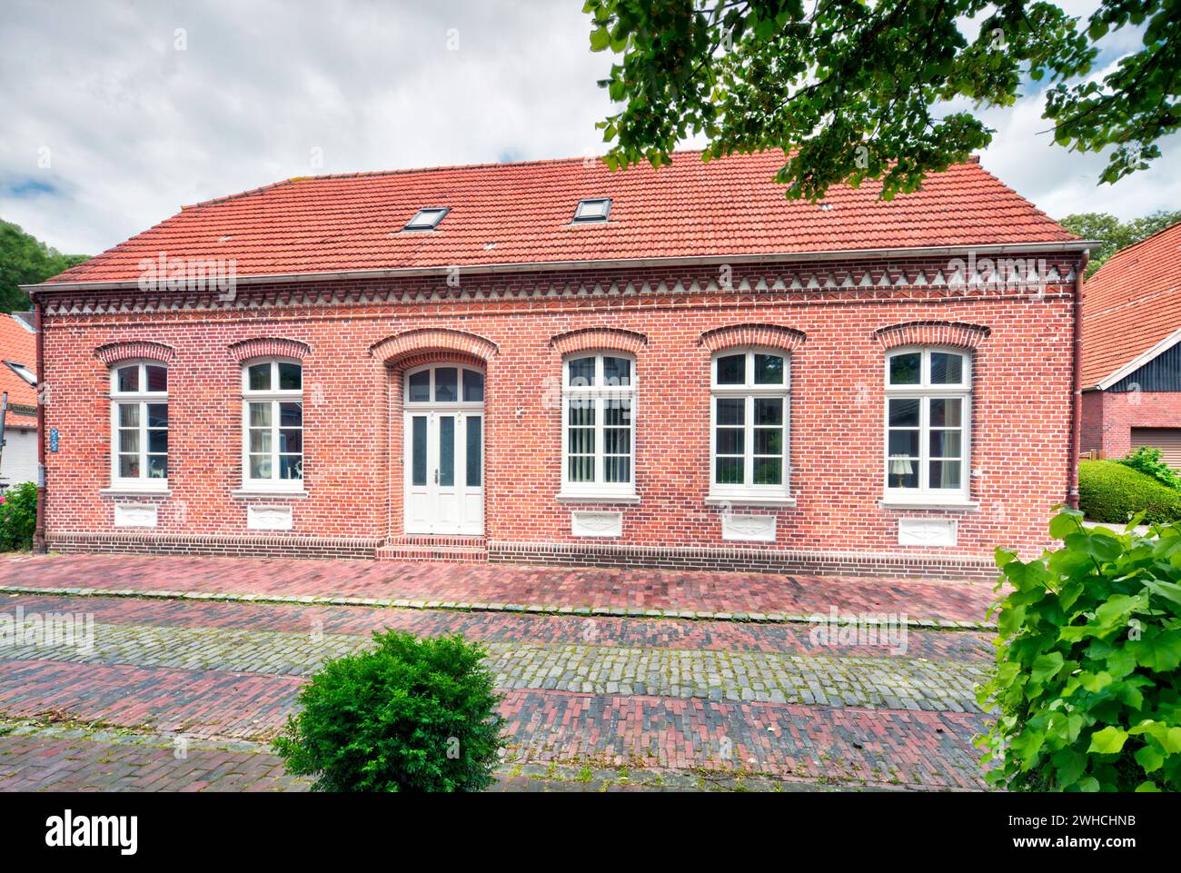 House facade, brick, historical, facade, view, architecture, Dornum ...