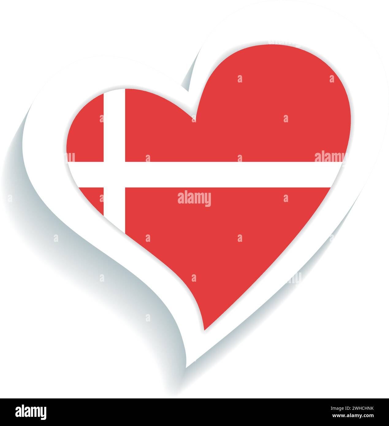 Isolated heart shape with the flag of Denmark Vector Stock Vector Image ...