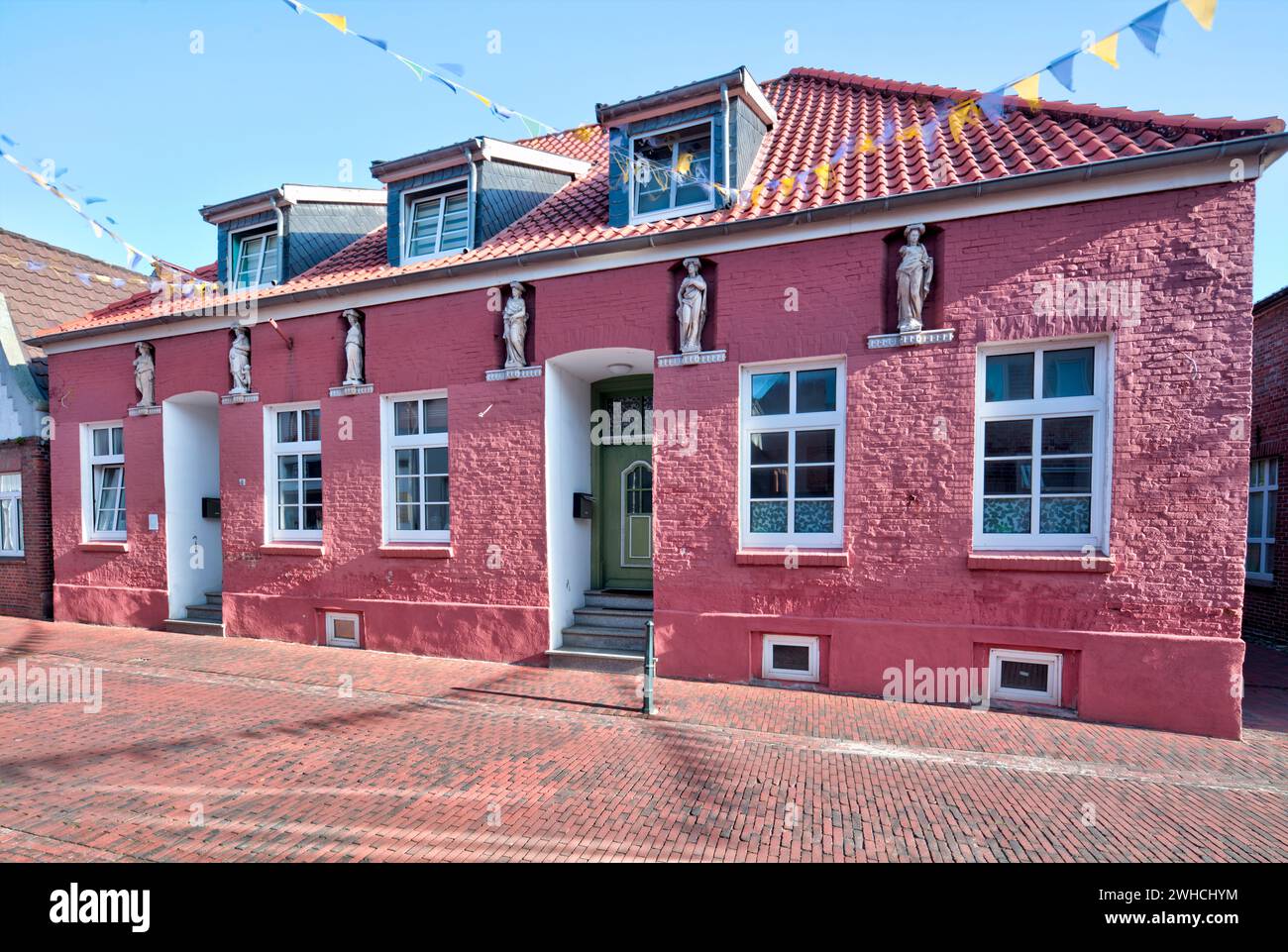 House facade, facade, town view, architecture, Esens, East Frisia ...