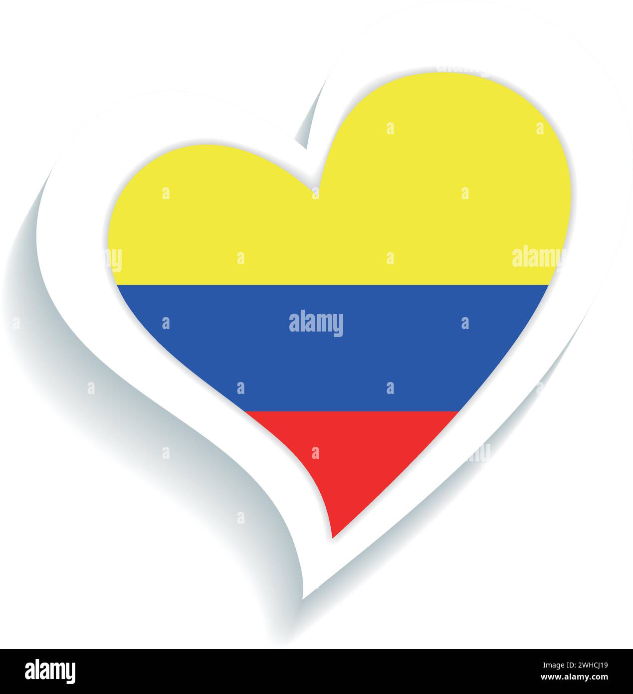 Colombia flag button heart shape hi-res stock photography and images ...