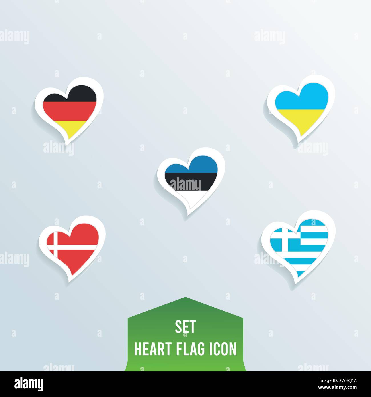 Set of different flags on heart shapes Vector Stock Vector Image & Art ...