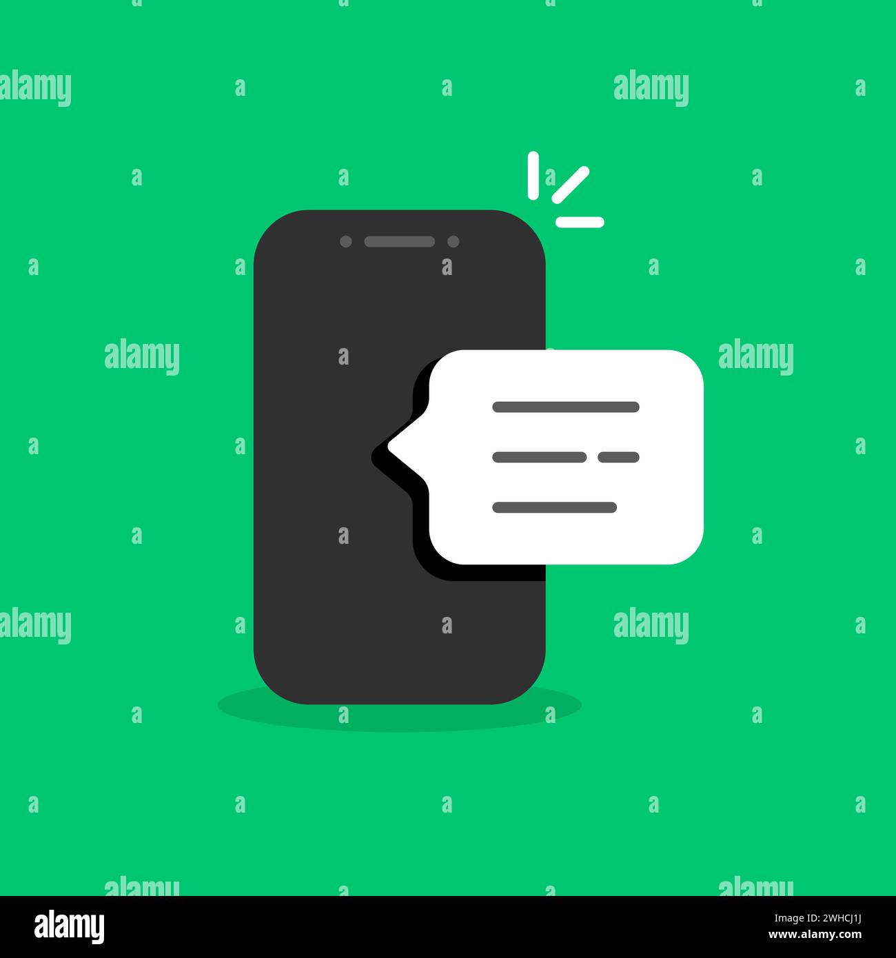 Chatbot on cell phone Stock Vector Images - Alamy