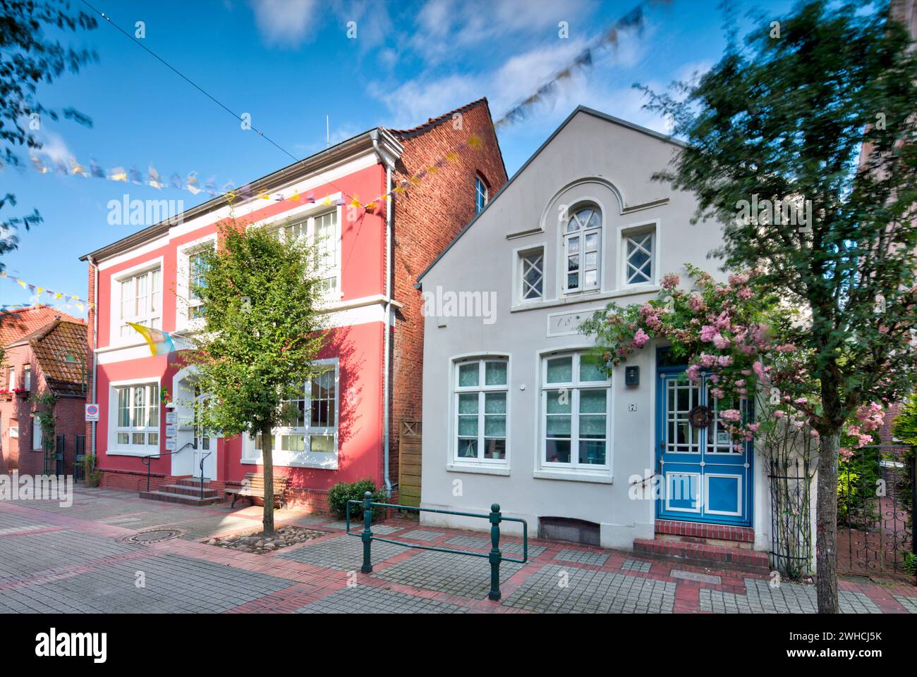 House facade, facade, town view, architecture, Esens, East Frisia ...