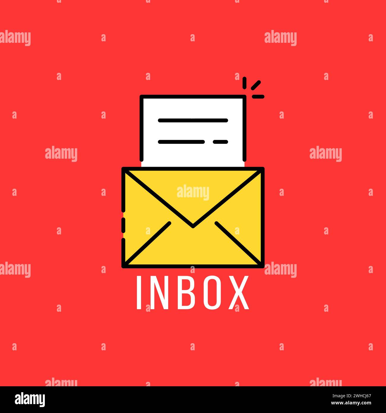 cartoon email inbox with yellow envelope Stock Vector Image & Art - Alamy