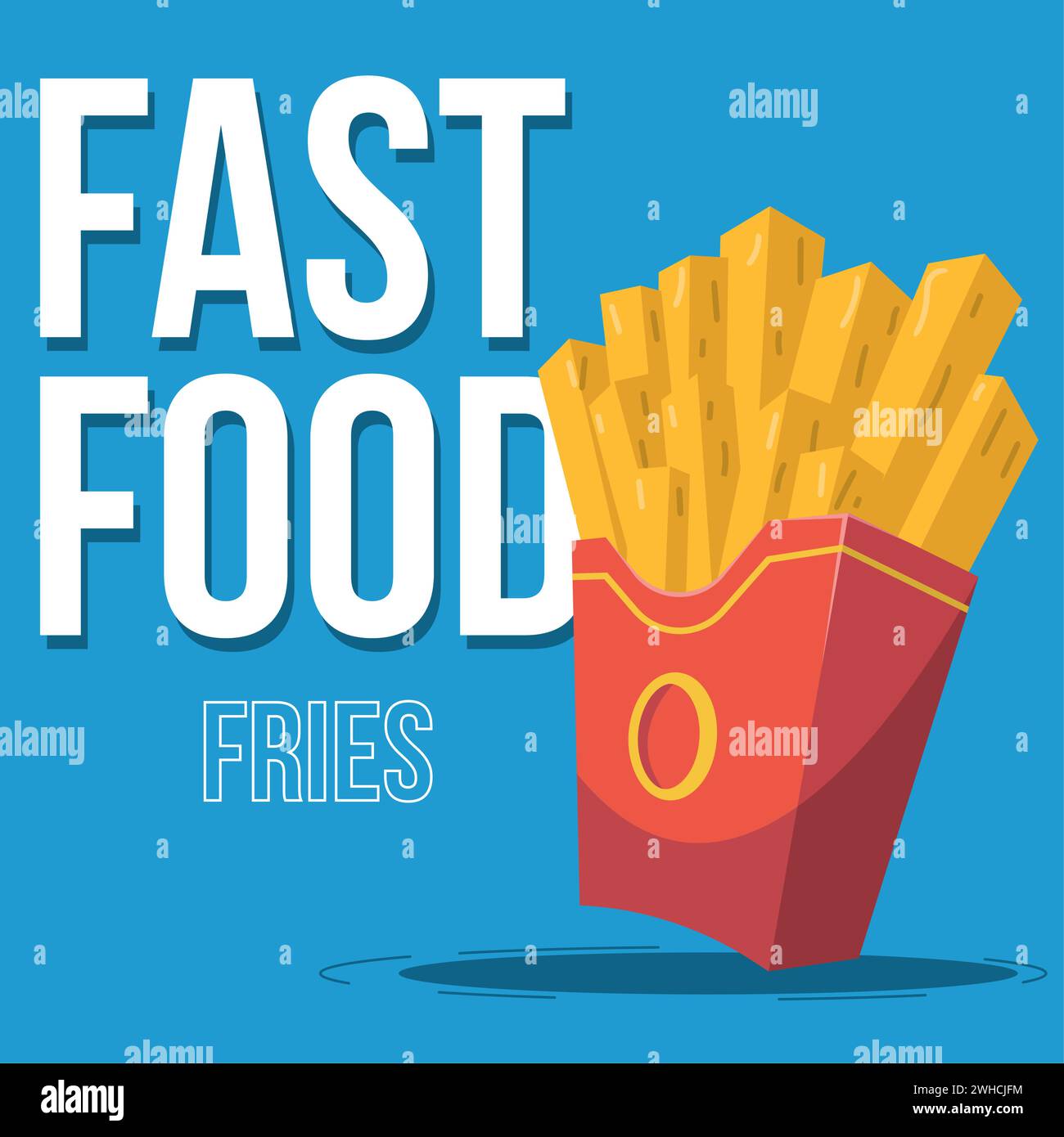 Isolated colored french fries fast food Vector Stock Vector Image & Art ...