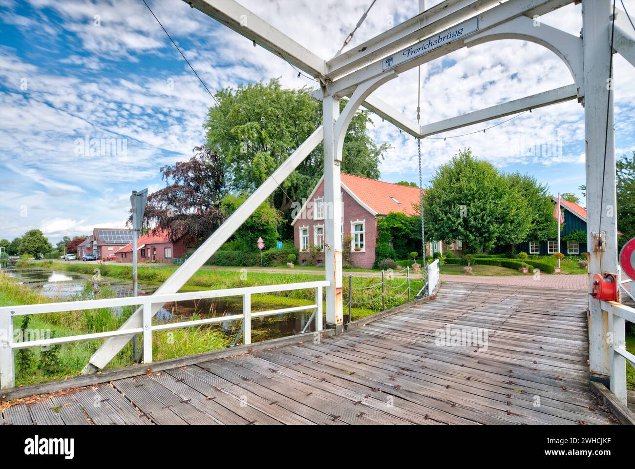 Frerichsbrügg, German Fehnroute, bascule bridge, Fehnkanal, view of the ...