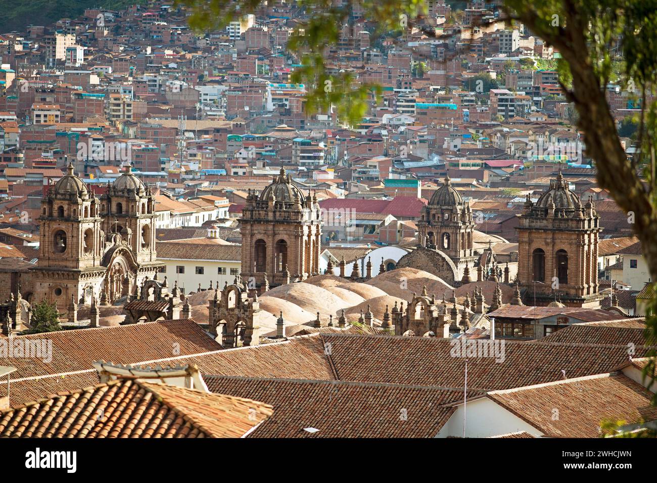 City view Cusco, in front the Cathedral of Cusco or the Cathedral ...