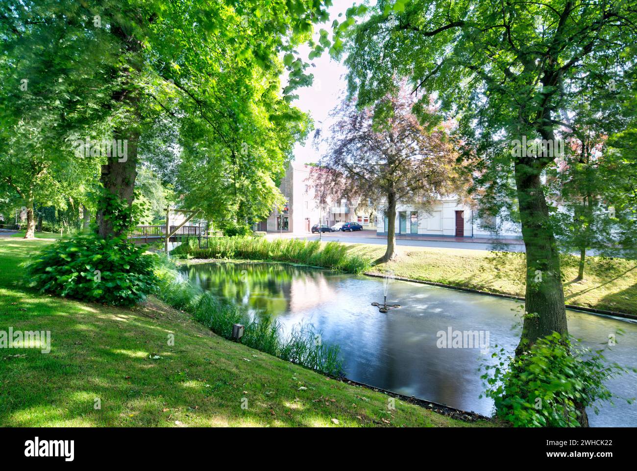 Horse moat, moat, pond, town view, city tour, tourism, Jever, Friesland ...
