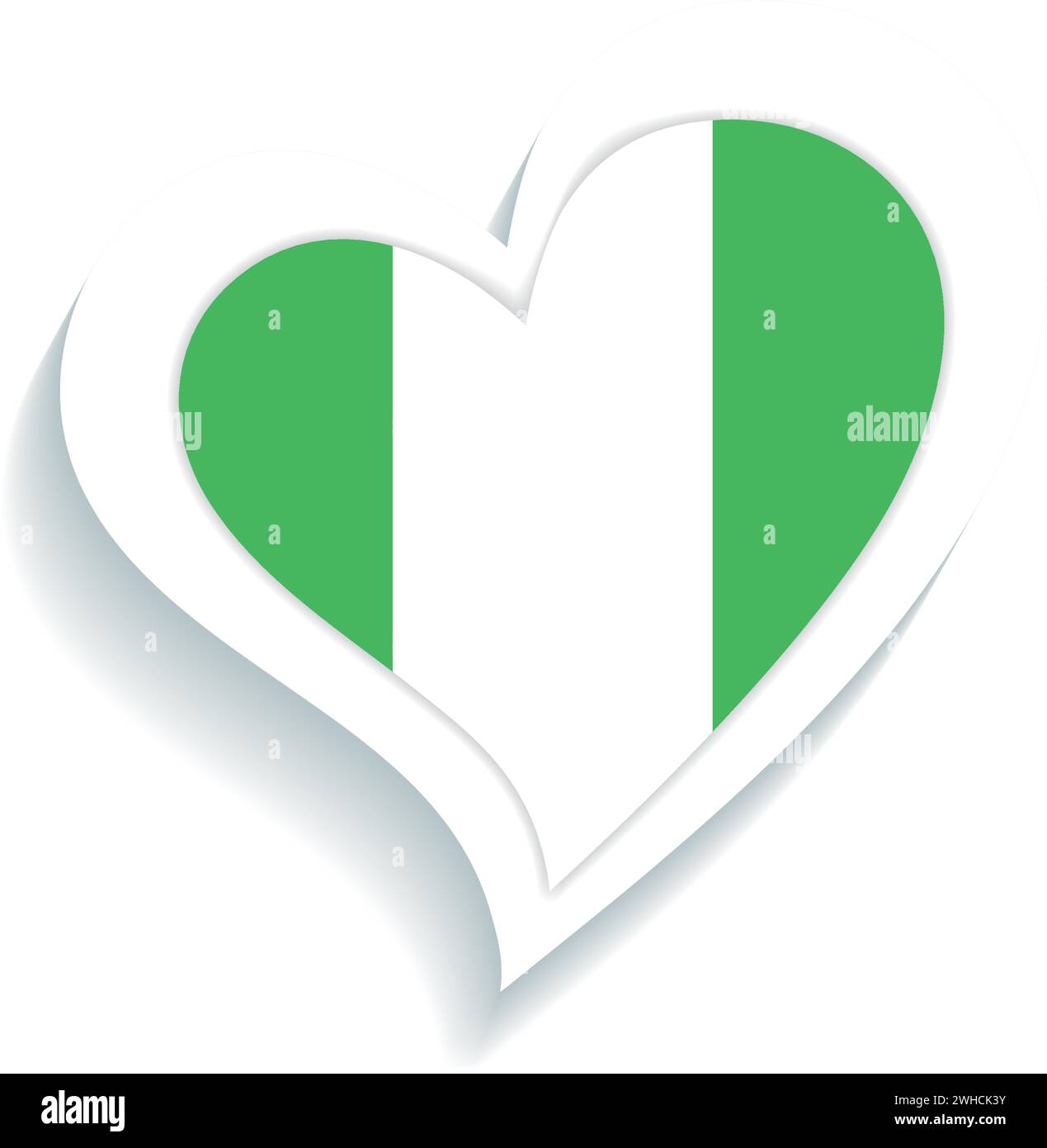 Isolated heart shape with the flag of Nigeria Vector Stock Vector Image ...