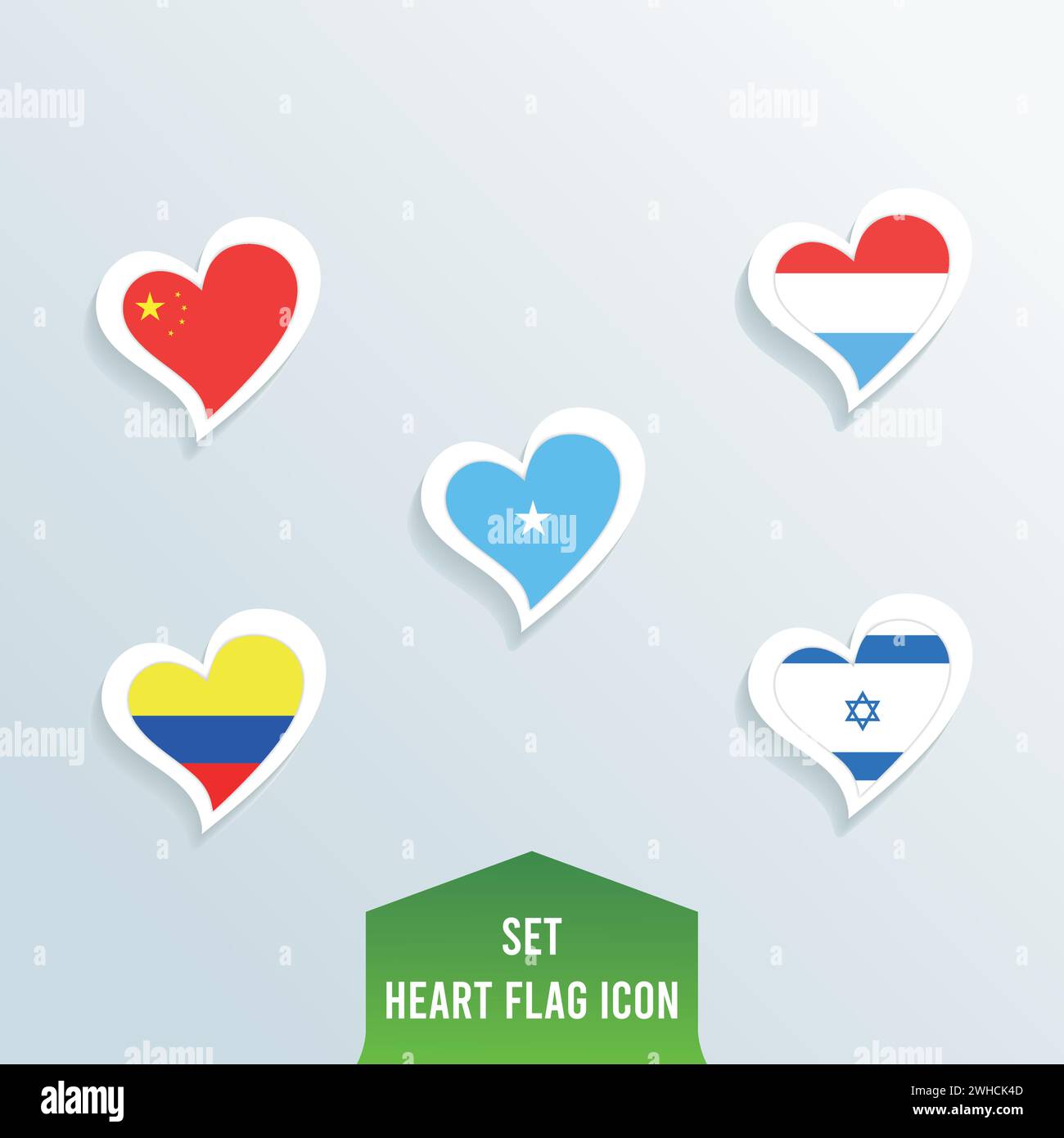 Set of different flags on heart shapes Vector Stock Vector Image & Art ...