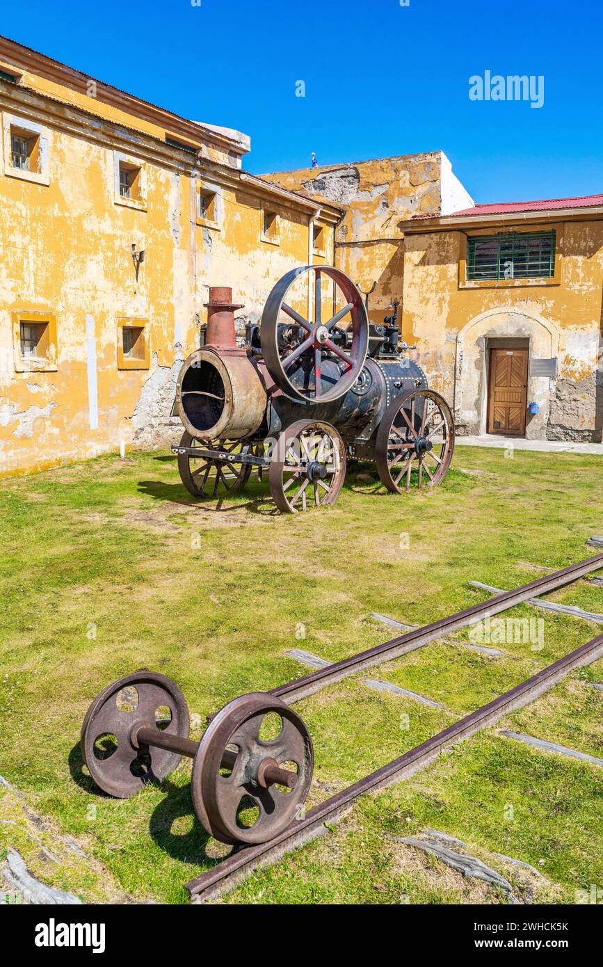 Historic locomotive in the Presidio Museum and Maritime Museum, Ushuaia ...