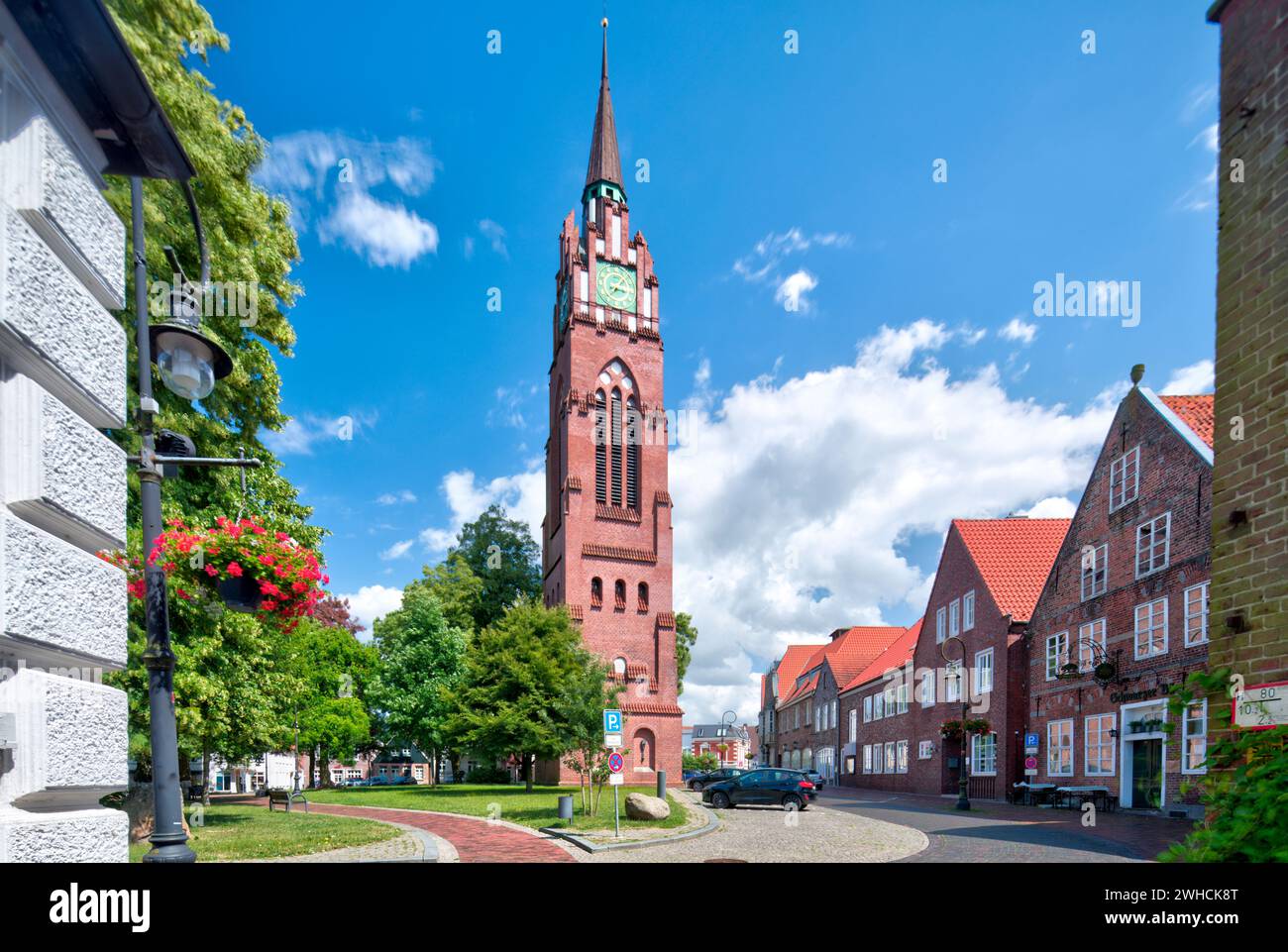 Town church, church square, house facade, architecture, town view, city ...
