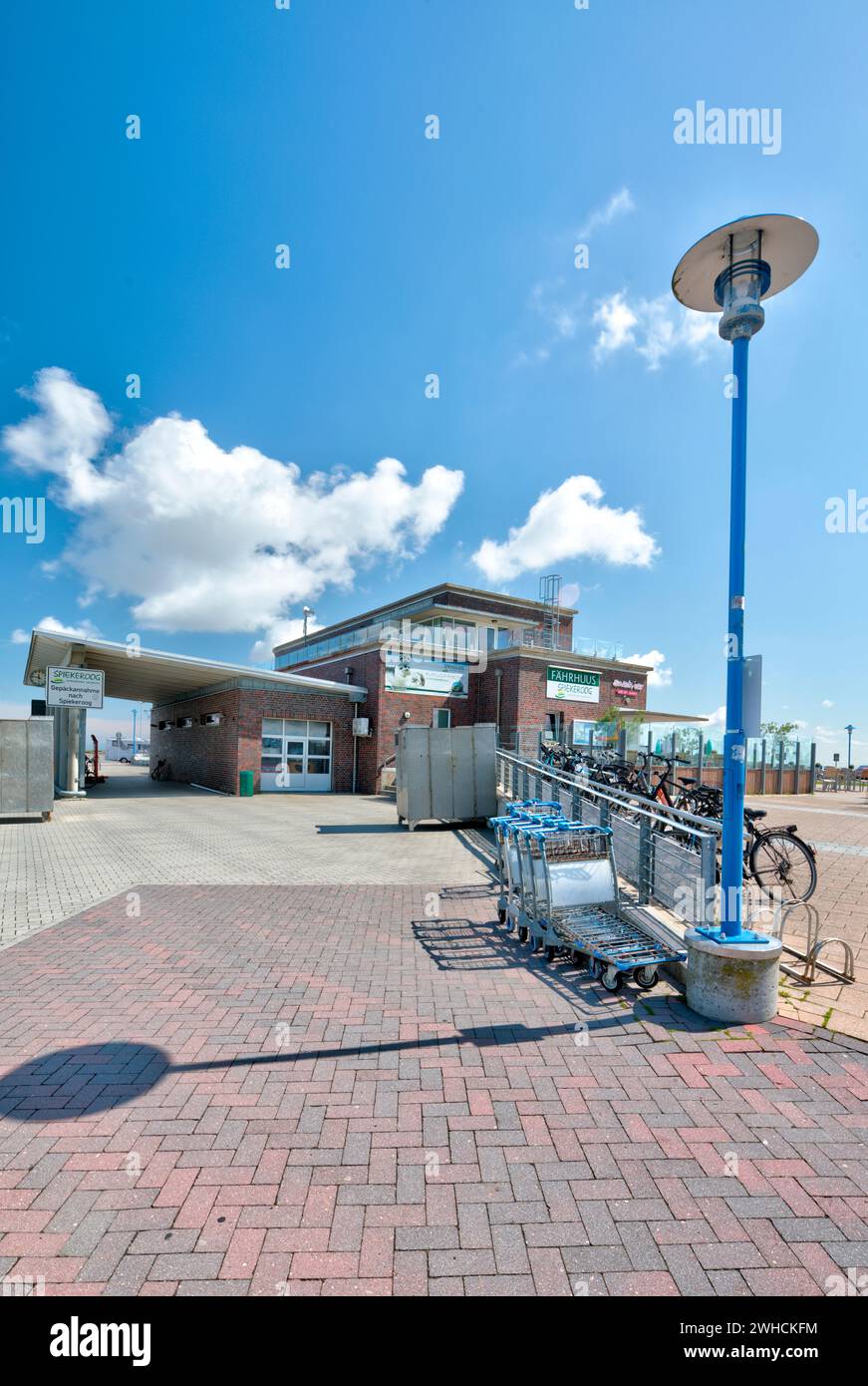 Ferry house, luggage reception, ferry connection, Spiekeroog, ferry ...